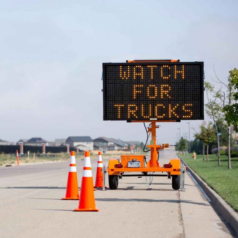 Mini Matrix Message Sign - National Barricade And Sign